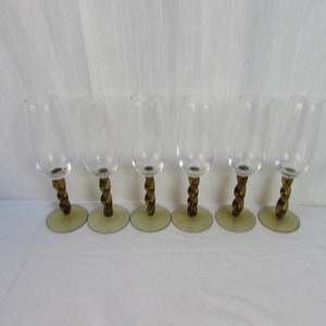 1960s Fluted Champagne Glasses Twisted Amber Stem (6) - Etsy