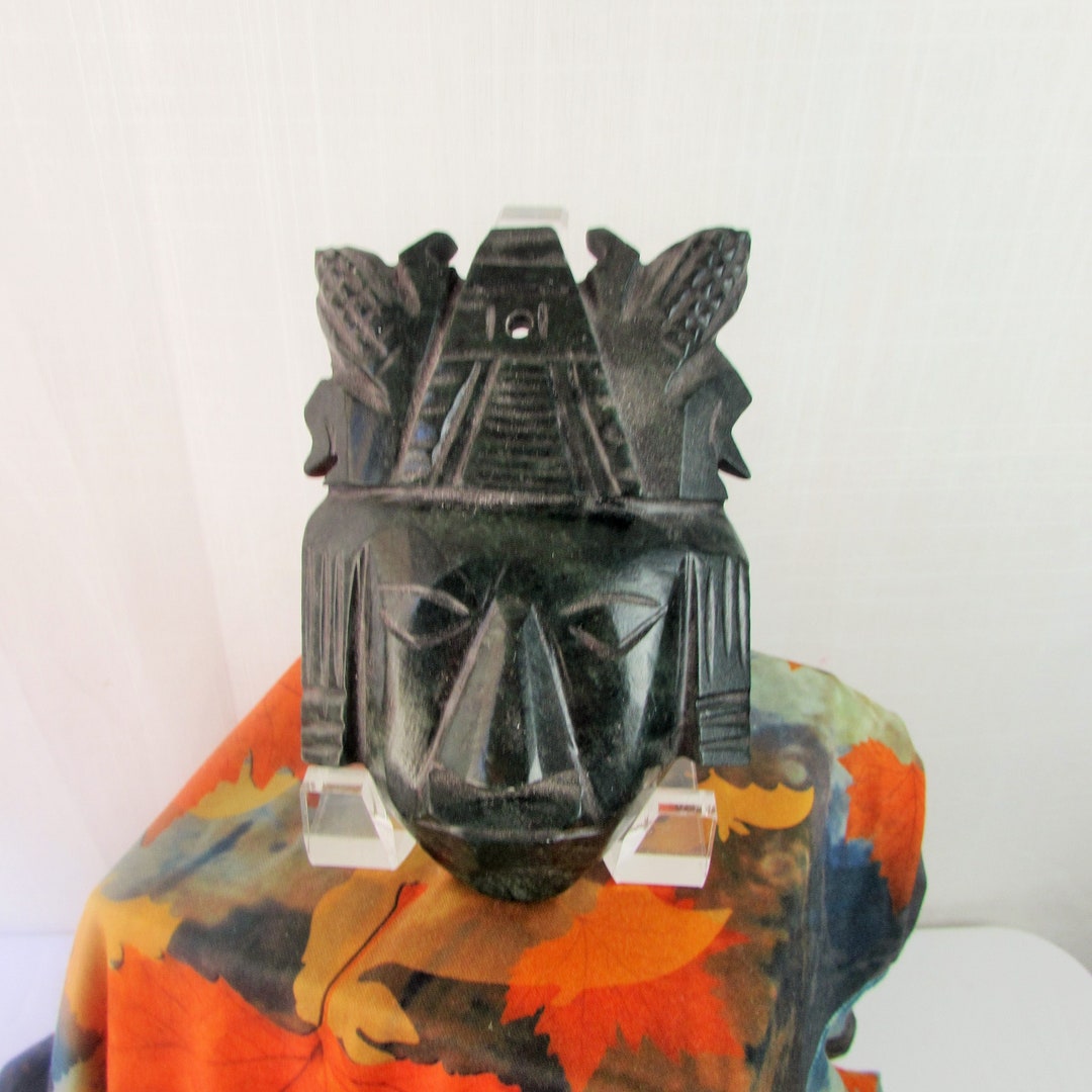 AZTEC MASK CARVED Dark Green Marble - Etsy