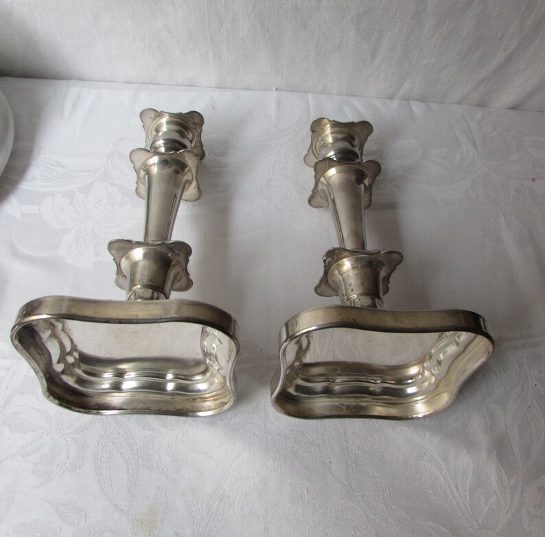 Tall Pair Candlesticks English Hallmark Ornate Silverplate | Etsy