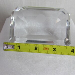 Vintage Tiffany & Co Crystal Emerald Cut Paperweight Dove of Peace Acid ...