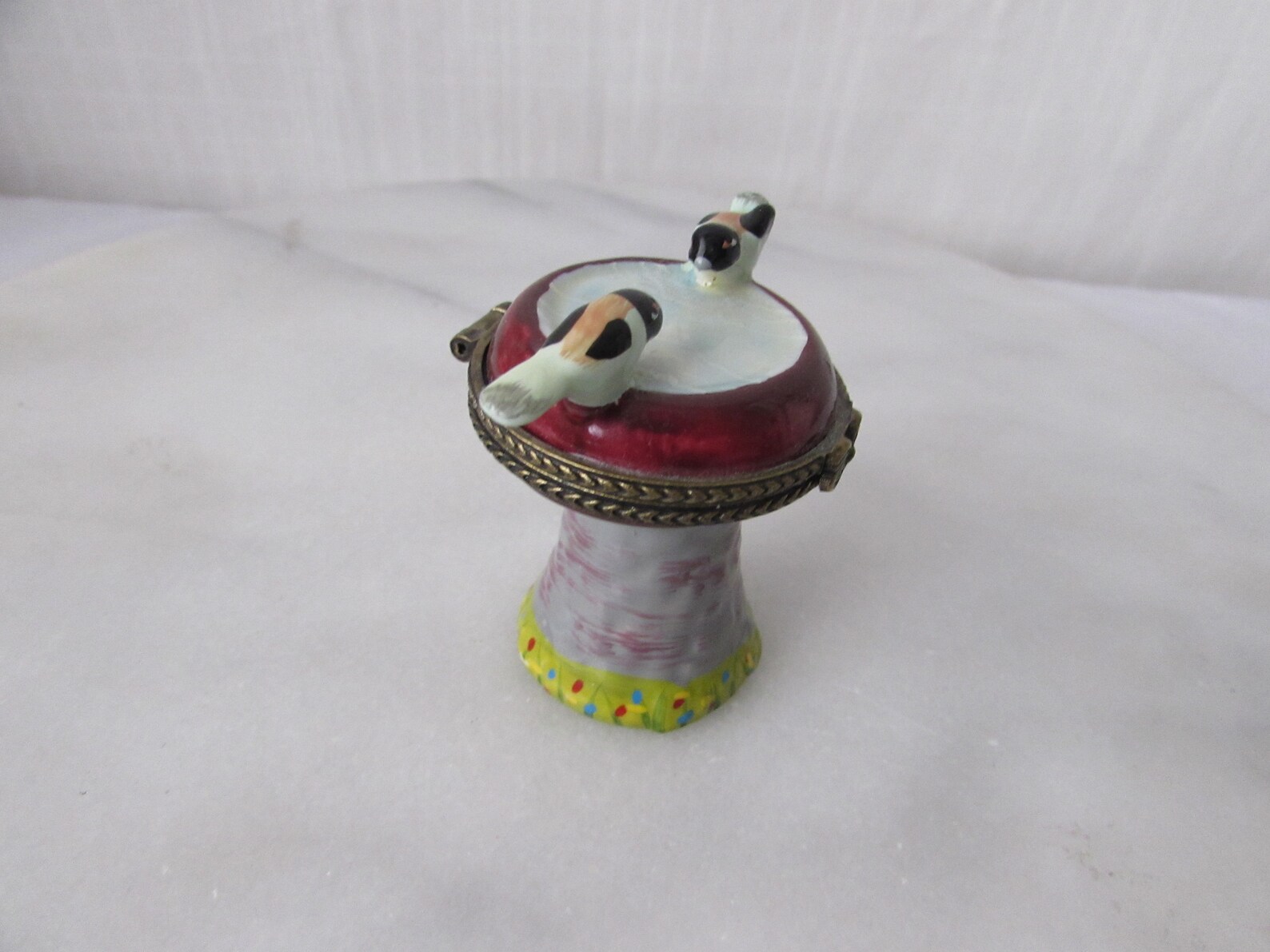 Porcelain Trinket Box Bird Bath Two Birds Drinking Water - Etsy