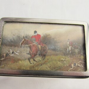 Antique Crystal Match Box With Hunting Scene Circa 1920 - Etsy