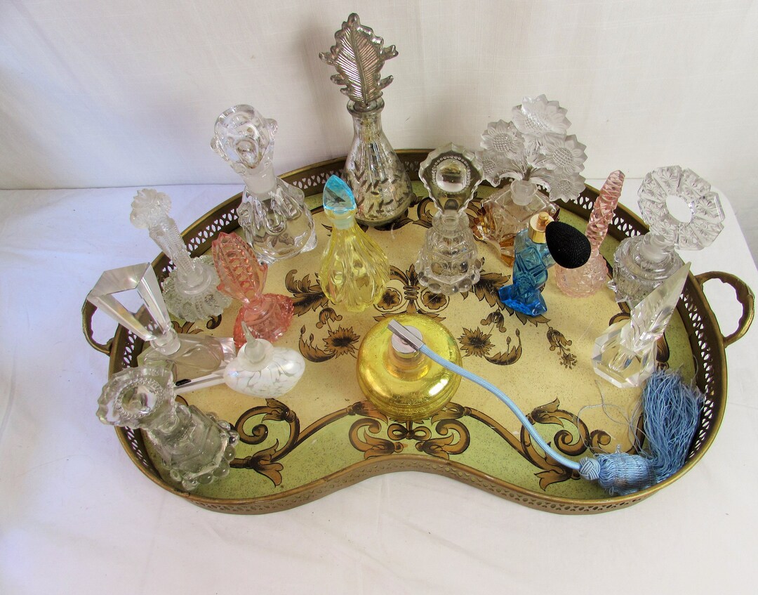 European Inspired Tray Kidney Shape Perfume Bottles/ Decanters/ Vanity ...