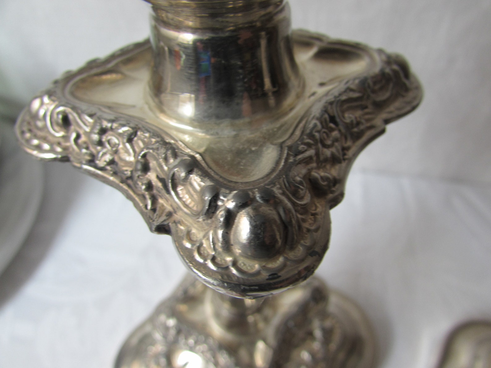 Tall Pair Candlesticks English Hallmark Ornate Silverplate | Etsy