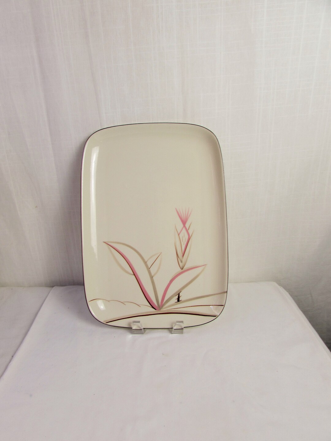 1950s Porcelain Platter California Pottery Winfield DRAGON FLOWER ...