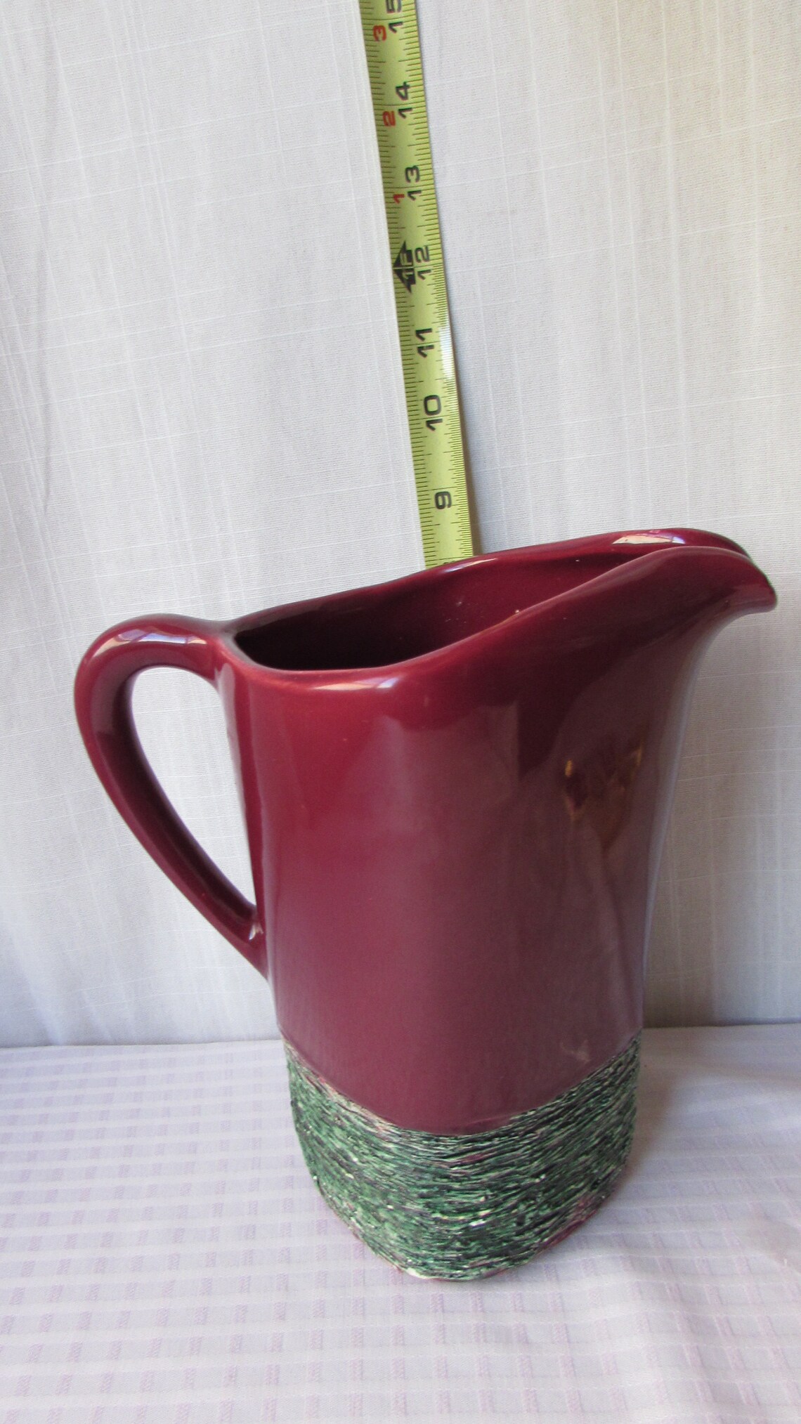 1950s PITCHER Aborn California Art Pottery Ceramic R-2 Tree Bark ...