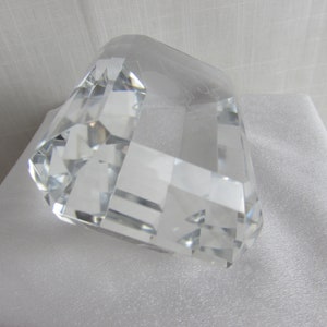 Vintage Tiffany & Co Crystal Emerald Cut Paperweight Dove of Peace Acid ...