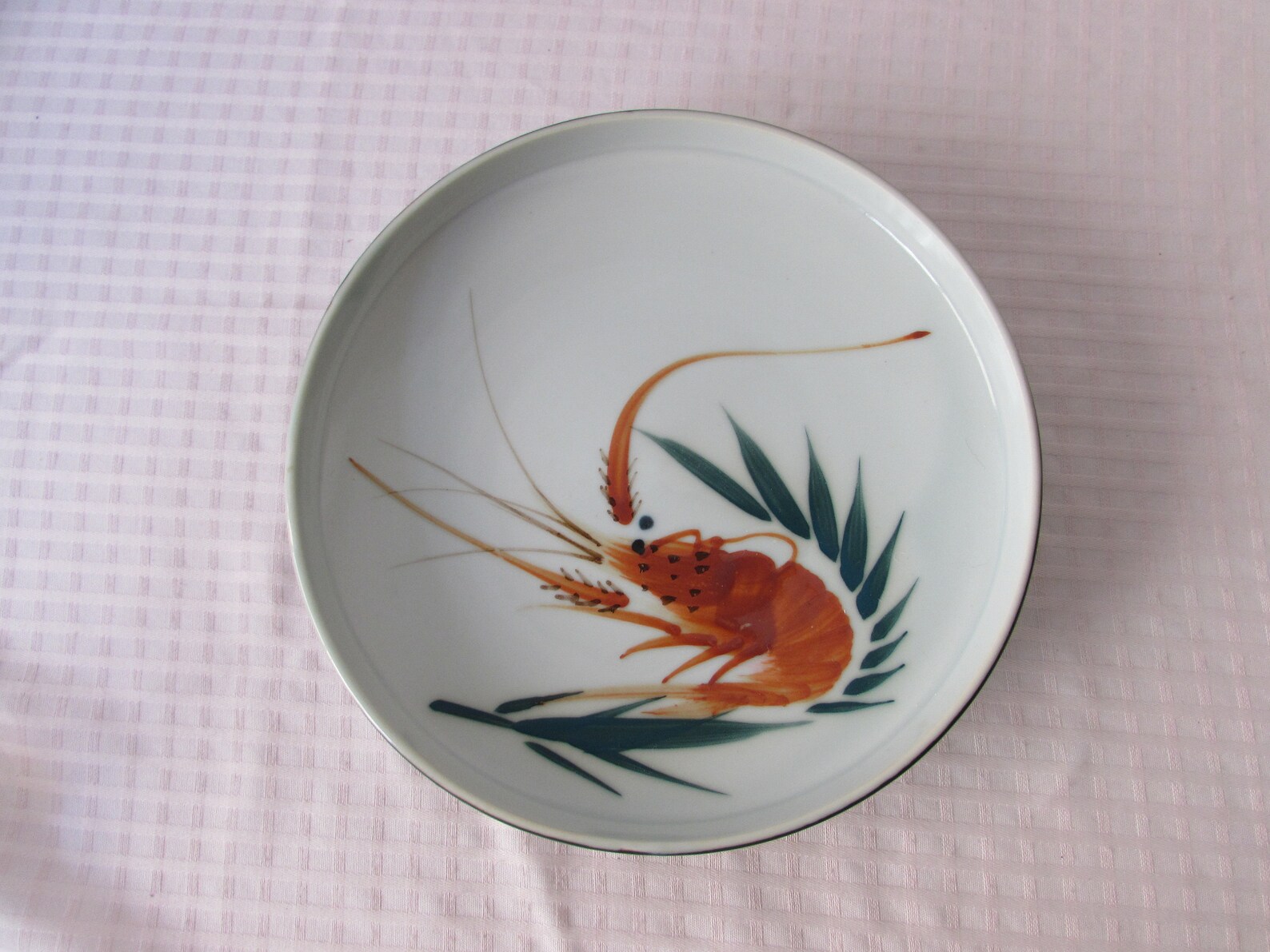 CRAWFISH PLATE Serving Dish on Stand Porcelain Hand Painted - Etsy