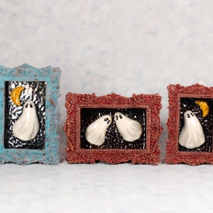 Ghost Miniature Ceramic Sculpture - Unique 3D Handmade, Spooky Home ...