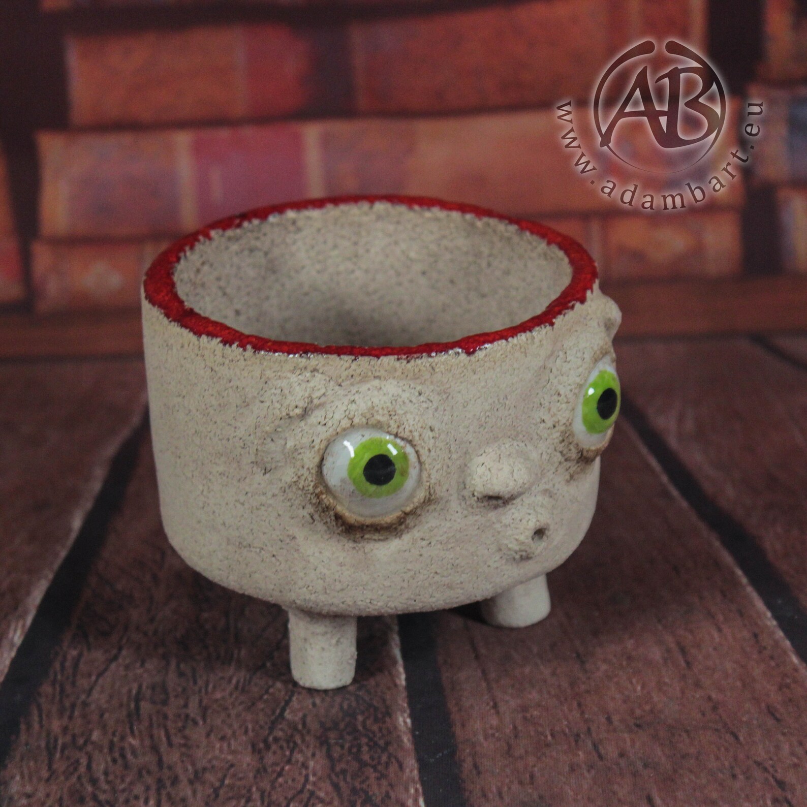 Ceramic Planter With a Funny Face. Pot for Small Succulents or - Etsy