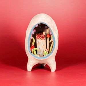 Ceramic Diorama With a Cute Townhouse. Night Magic Garden With - Etsy