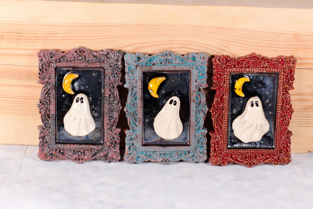 Ghost Portrait - Miniature Ceramic Sculpture. Unique 3D Handmade ...