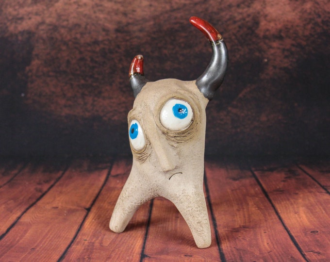 Ceramic Sculpture of Quirky Character. Unique Figurine / Home Decor ...