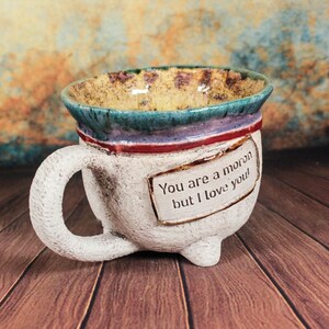 Sarcastic Quote Ceramic Mug or a Planter With Funny Face. Quirky Cup ...
