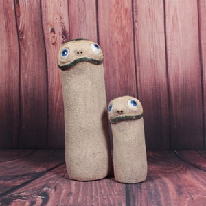 Adorable Handmade Ceramic Monster Duo Sculptures Parent & Child Theme ...