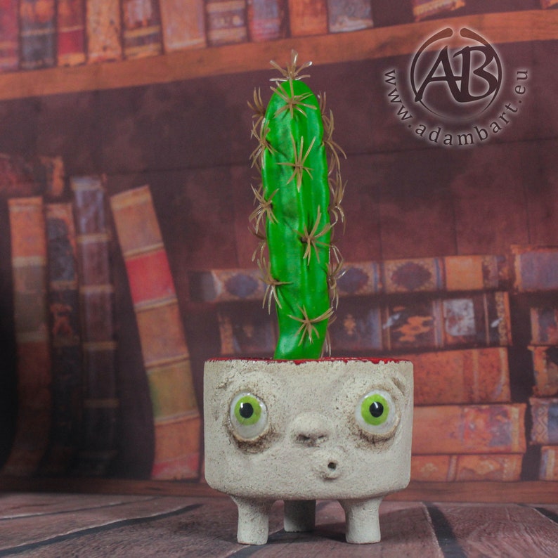 Ceramic Planter With a Funny Face. Pot for Small Succulents or - Etsy