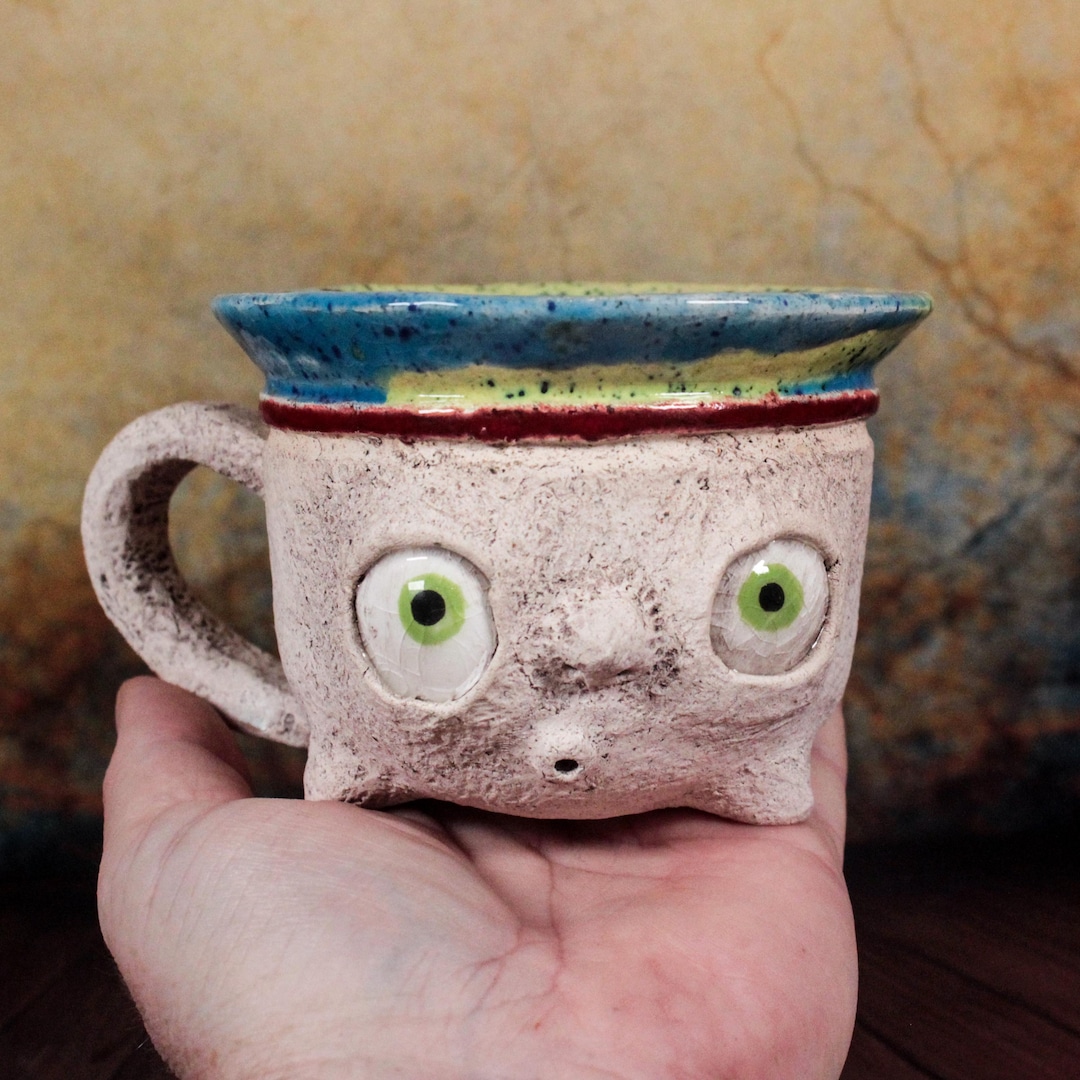 Handmade Ceramic Mug Funny Face With Sarcastic Quote you Are a Moron ...