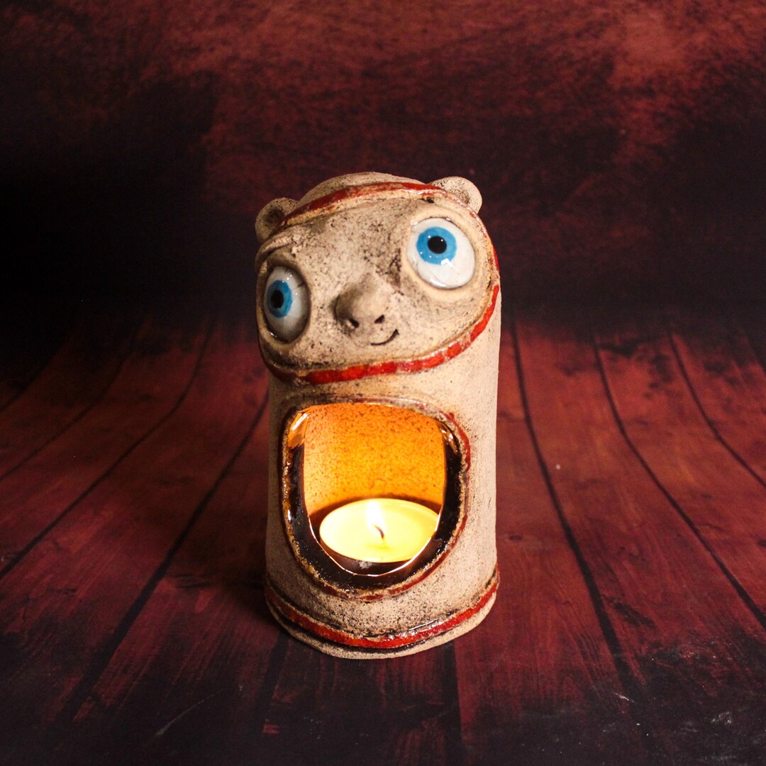 Ceramic Sculpture of Hoo-mee Character. A Fun Candle Holder or Place ...
