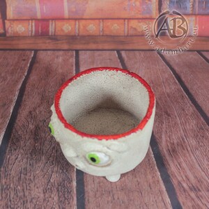Ceramic Planter With a Funny Face. Pot for Small Succulents or Air ...