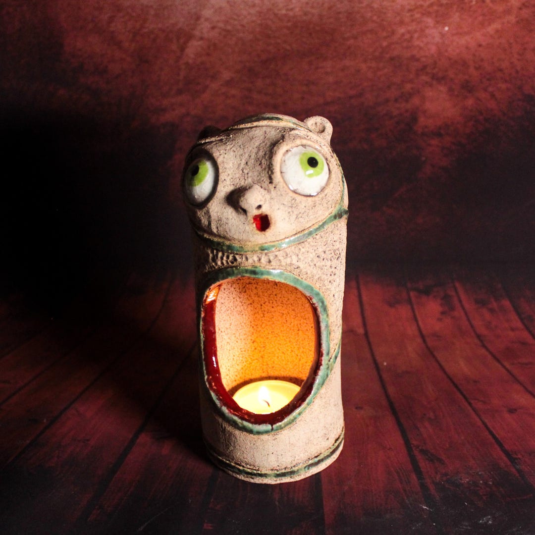 Ceramic Sculpture of Hoo-mee Character. A Fun Candle Holder or Place ...