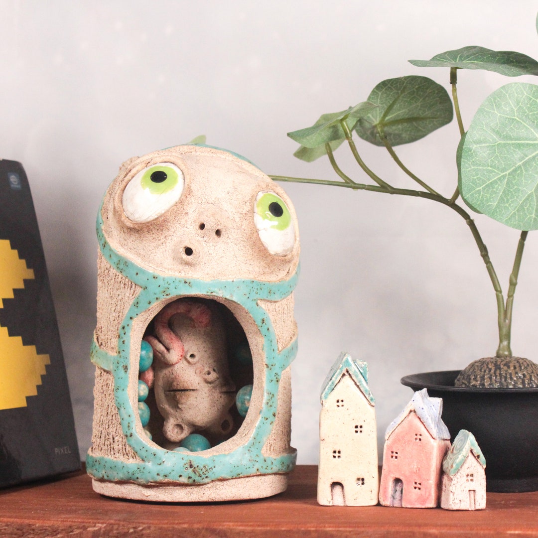 Quirky Pregnant Hoo-mee Mommy Ceramic Sculpture – Unique Handmade Art ...