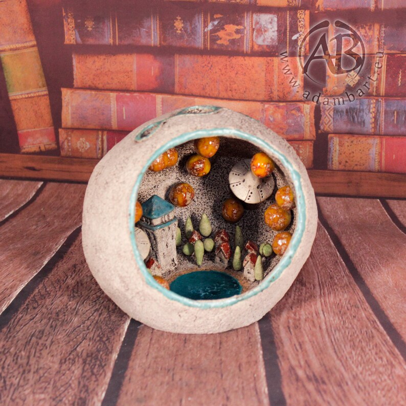 Ceramic Lantern Diorama With a Fantasy Scene Inside Small - Etsy