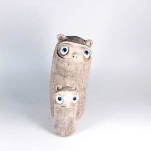 Adorable Handmade Ceramic Monster Duo Sculptures Parent & Child Theme ...