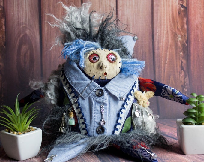 Art Doll Collectible Unique Doll Fabric Doll Glass Hand - Etsy