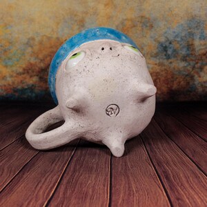 Ceramic Mug or a Planter With Funny Face. Quirky Cup Decoration, Desk ...