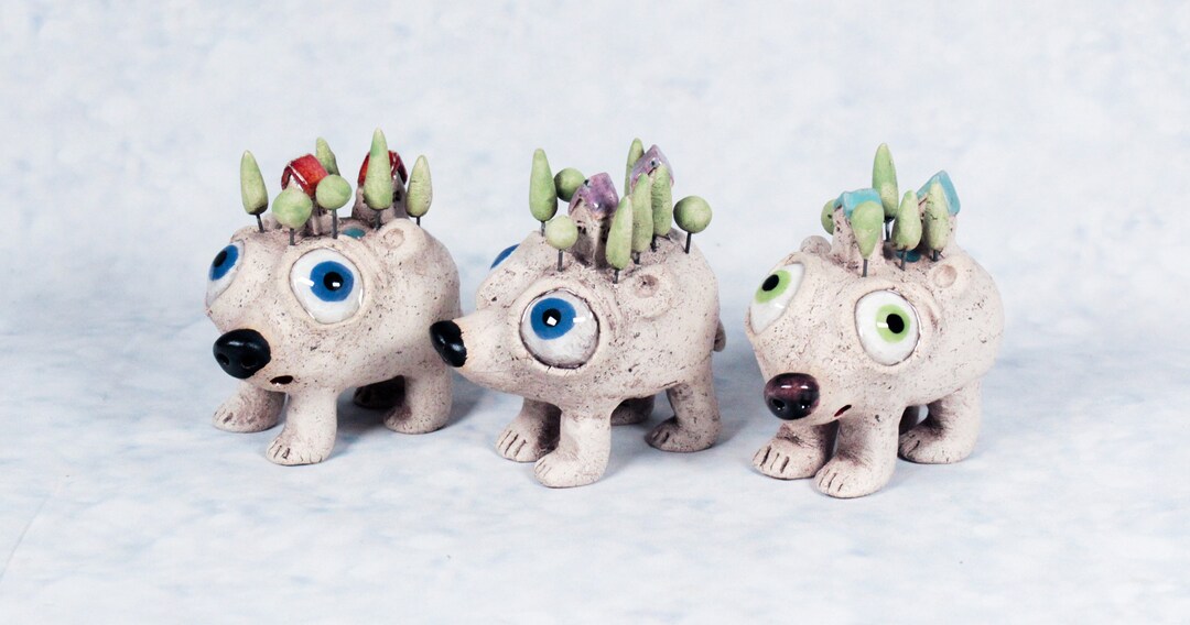 Funny Ceramic Animals With a Tiny Villages on Their Back. - Etsy