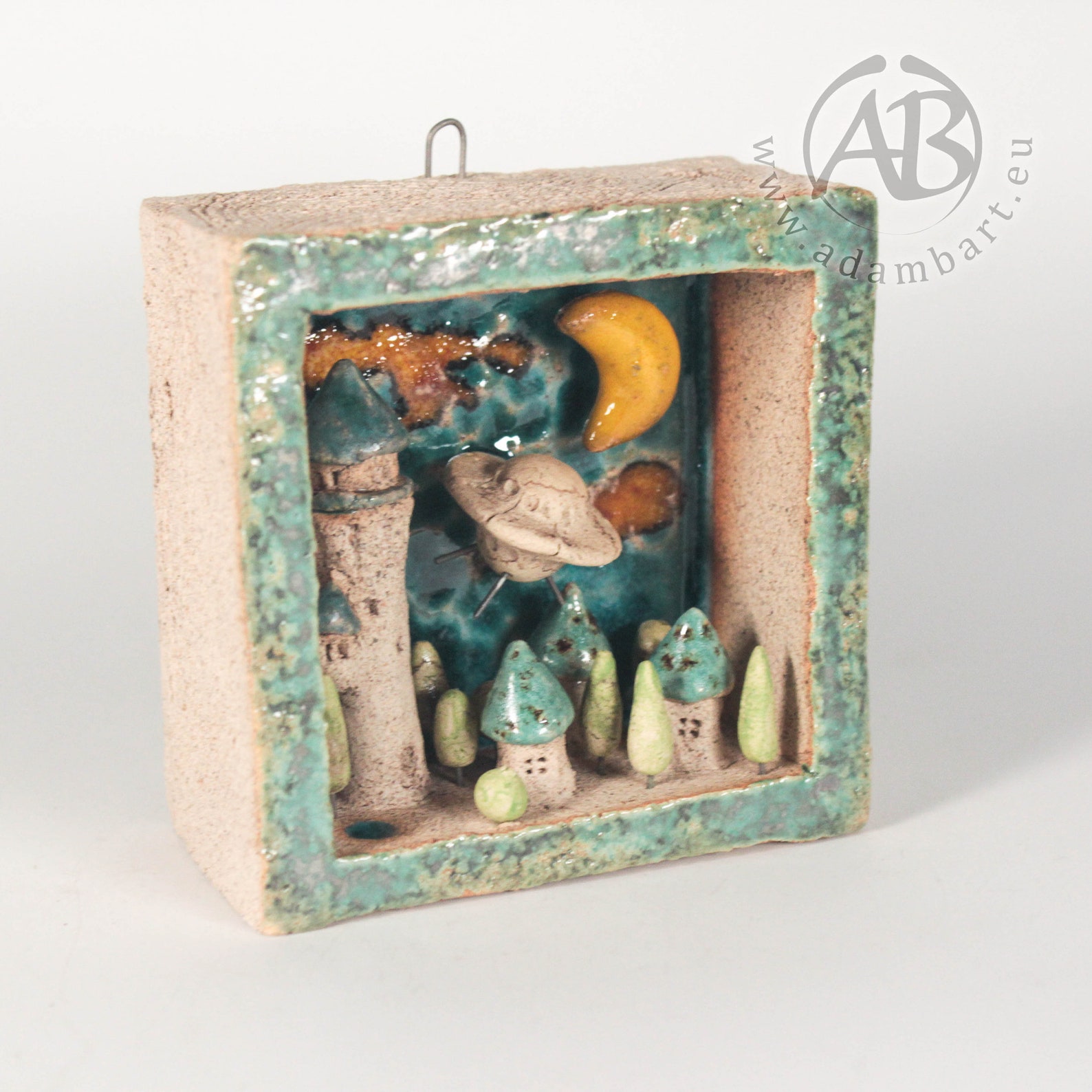 Ceramic Art Diorama With a Magic Tower and Small Village - Etsy