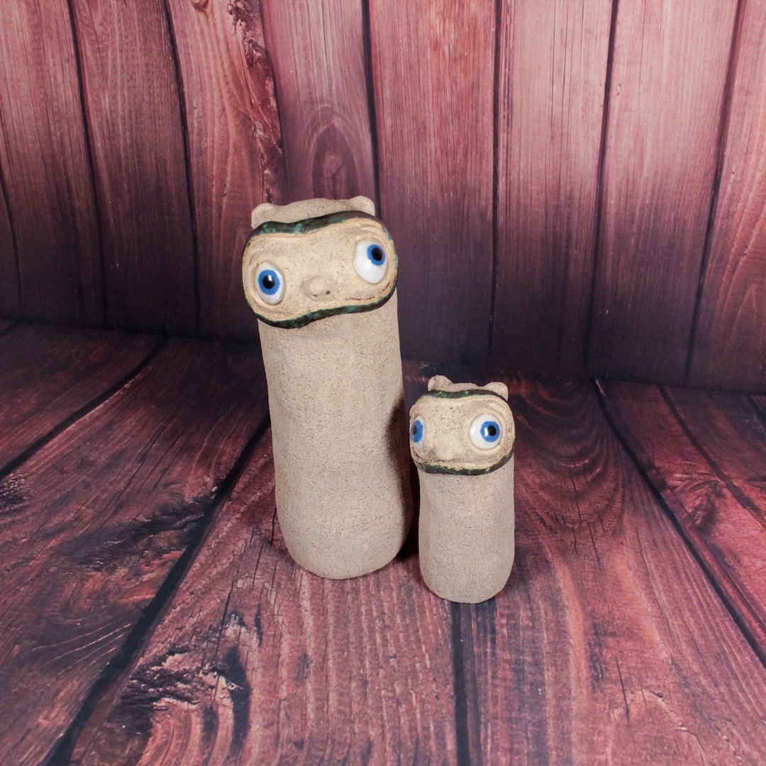 Adorable Handmade Ceramic Monster Duo Sculptures Parent & Child Theme ...