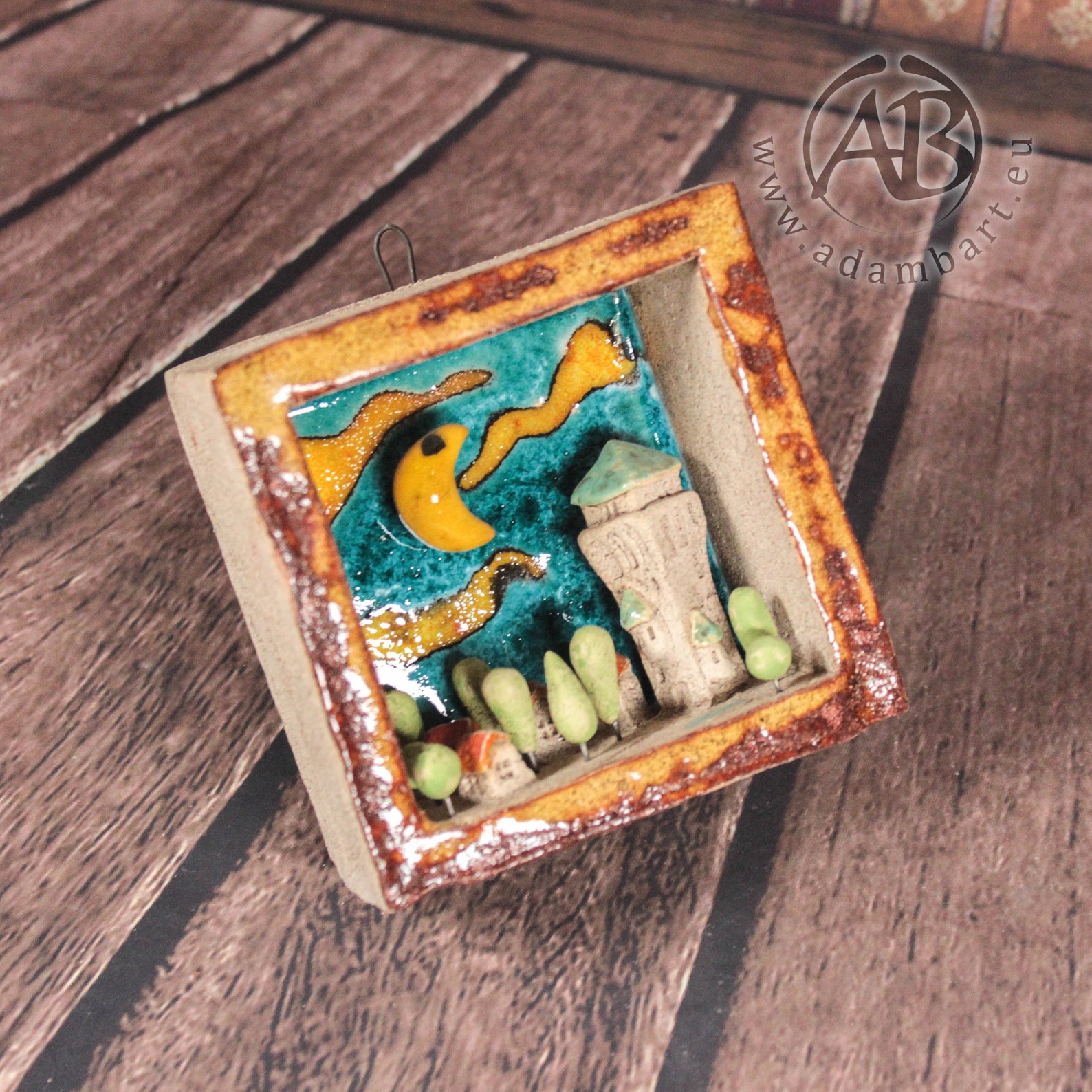 Ceramic Art Diorama With a Magic Tower and Small Village - Etsy