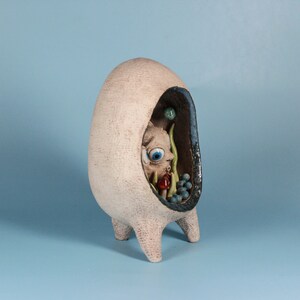 Ceramic Diorama With a Cute Monster Couple Inside. Night Magic Garden ...