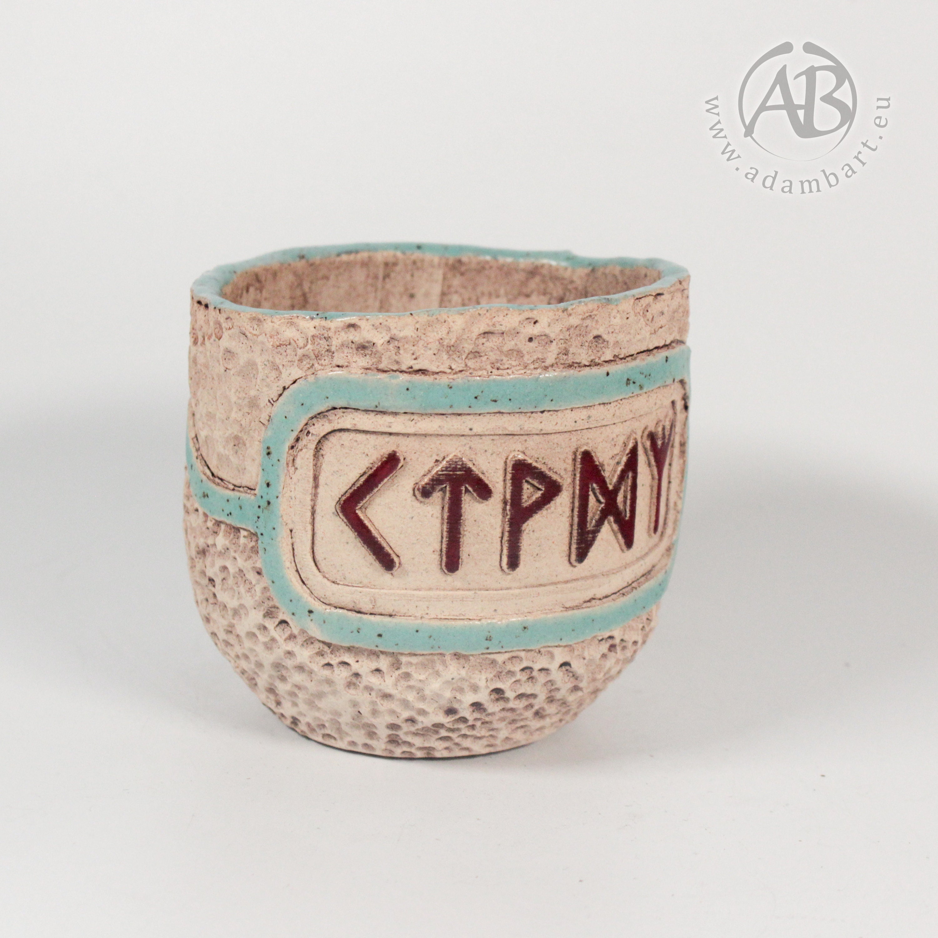 Ceramic Planter With Rune Formula Way to Hapiness. Pot for | Etsy