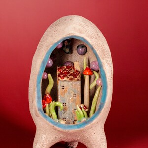 Ceramic Diorama With a Cute Townhouse. Night Magic Garden With - Etsy
