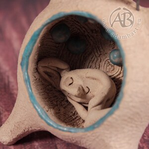 Cute Rabbit is Sleeping in the Cozy Burrow. Handmade - Etsy