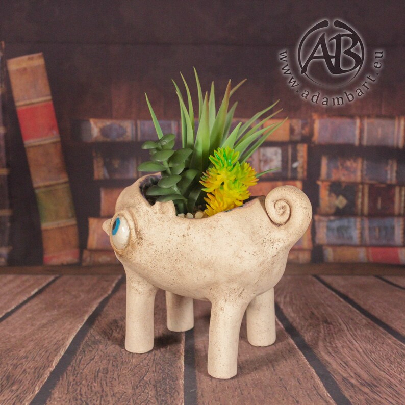 Ceramic Planter With a Funny Character. Pot for Small - Etsy