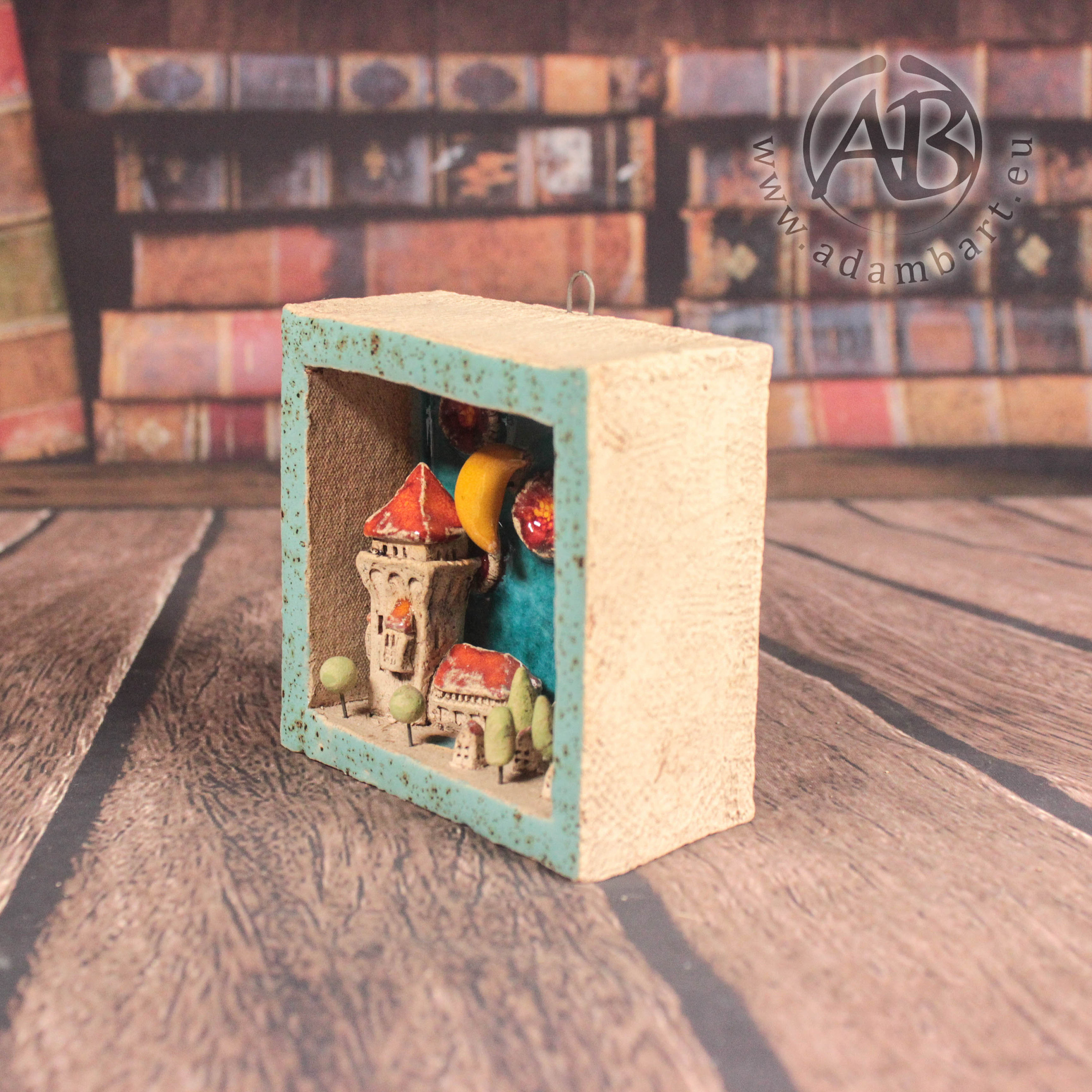 Ceramic Art Diorama With a Magic Tower and Small Village | Etsy