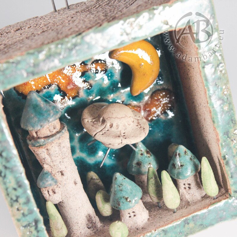 Ceramic Art Diorama With a Magic Tower and Small Village - Etsy