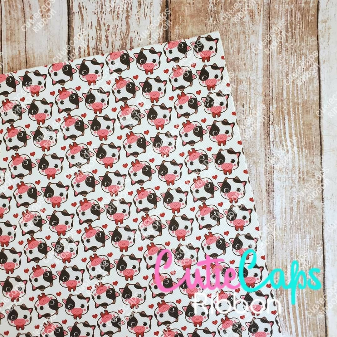 USA Designer Cow or Cow Print Faux Leather, Sold per Sheet - Etsy