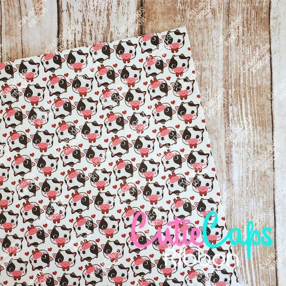 USA Designer Cow or Cow Print Faux Leather Sold per Sheet | Etsy