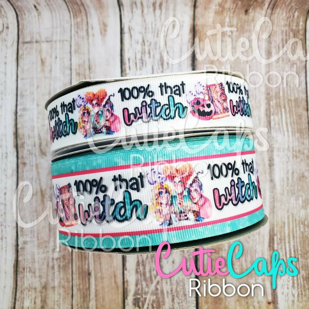 100% That Witch, Witch Sisters Inspired Ribbon, Size 7/8, 1.5in and ...