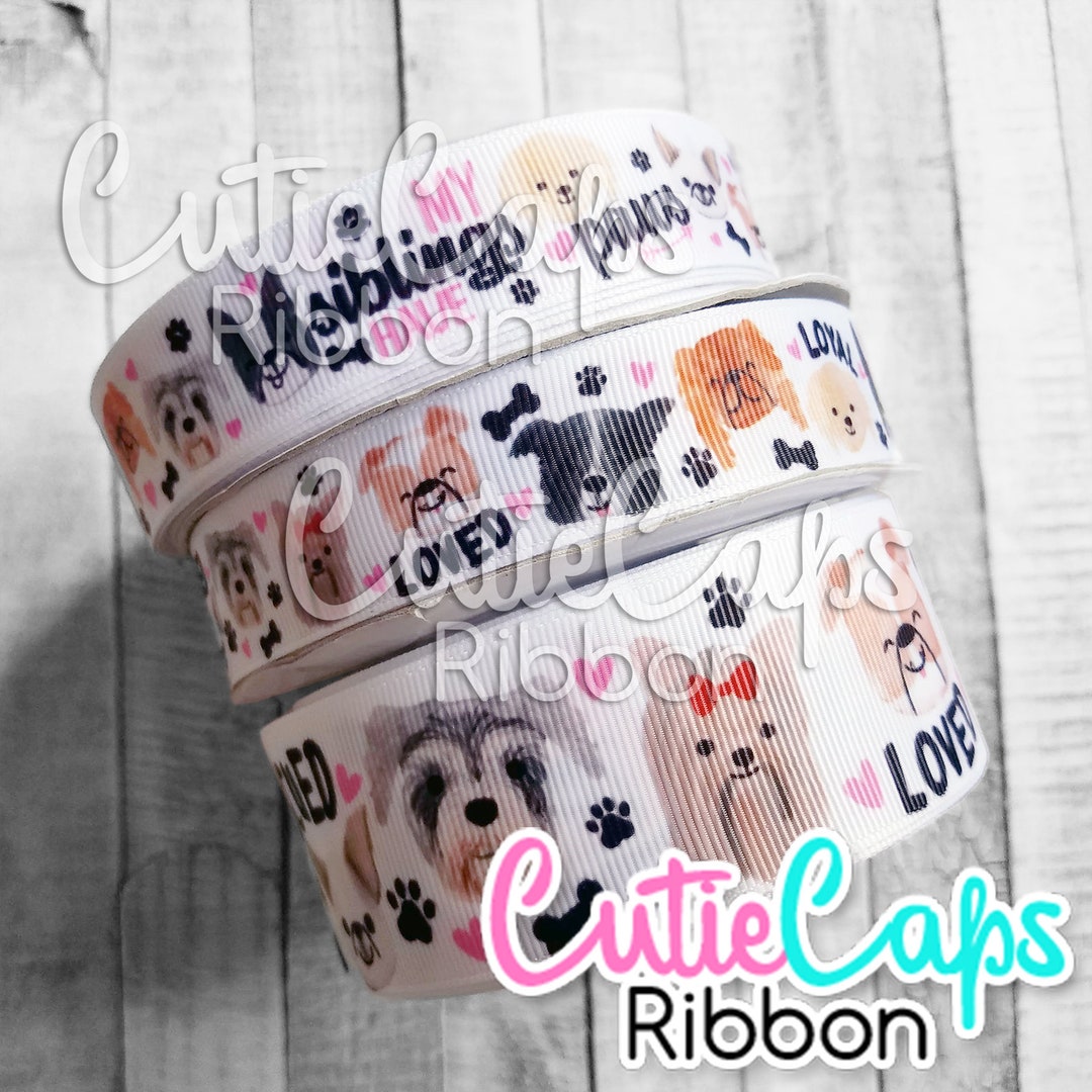 Rescued, Loved, Loyal, Dog Ribbon, Small Breeds Ribbon Width 7/8 or 1 ...