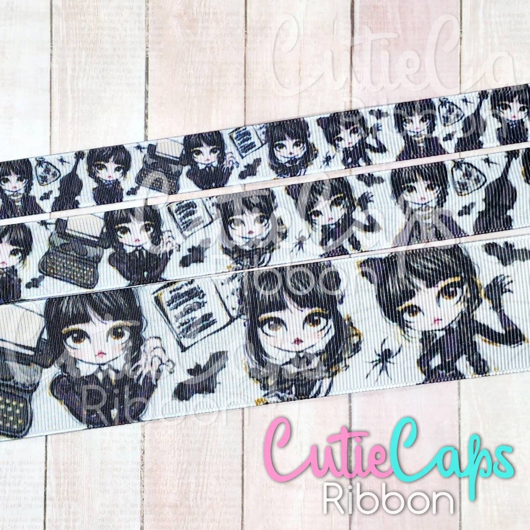 Goth Girl, Hand, Halloween Ribbon, Spider Grosgrain Ribbon 5/8, 7/8, 1 ...