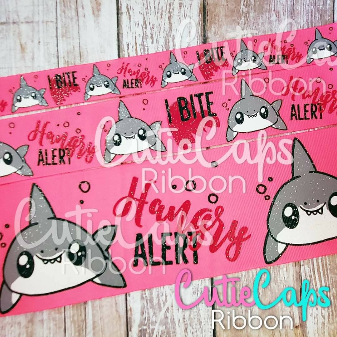 Shark Ribbon, Available Sizes: 7/8, 1.5 Inch and 3 Inch - Etsy