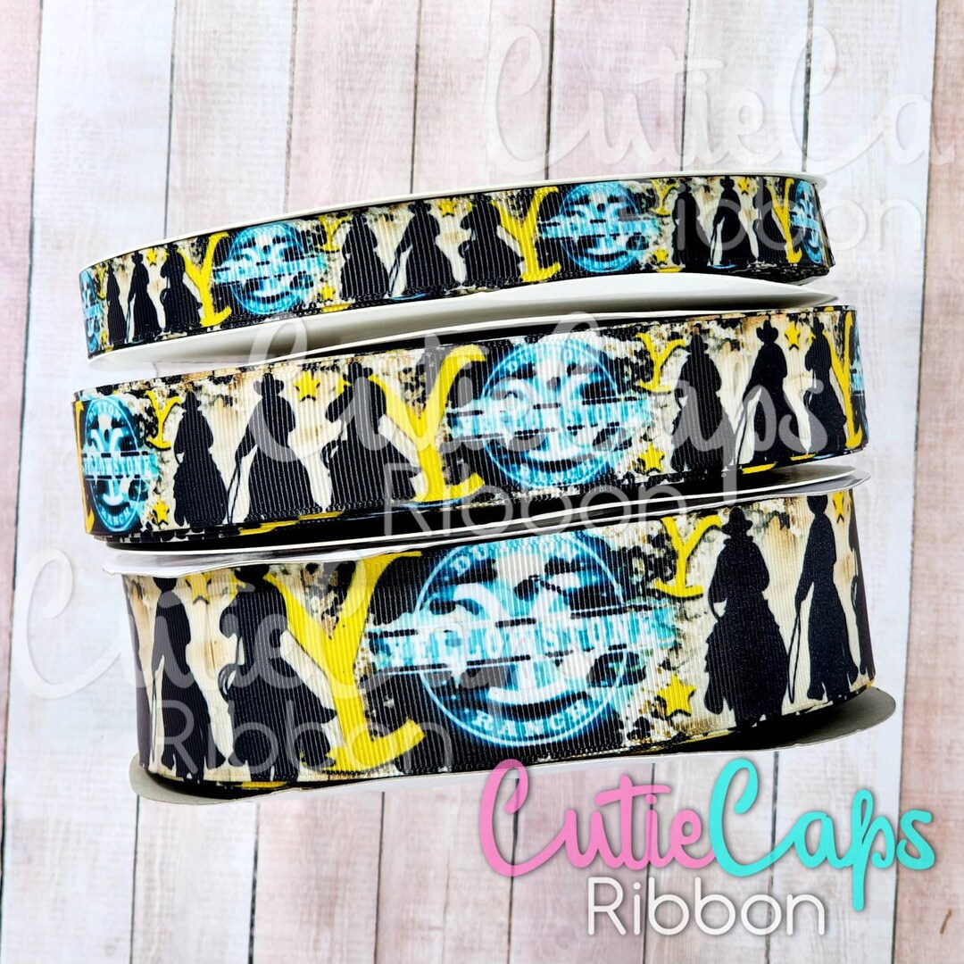USA Designer Cowboy Grosgrain Ribbon Yellow Stone Ribbon - Etsy