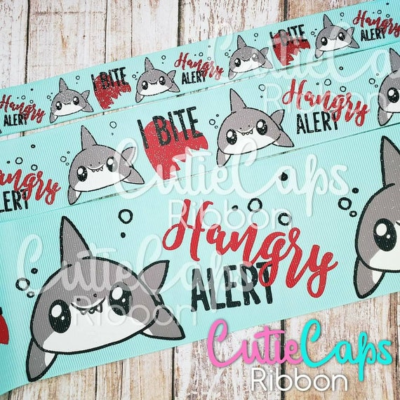 Shark Ribbon available sizes: 7/8 1.5 inch and 3 inch | Etsy