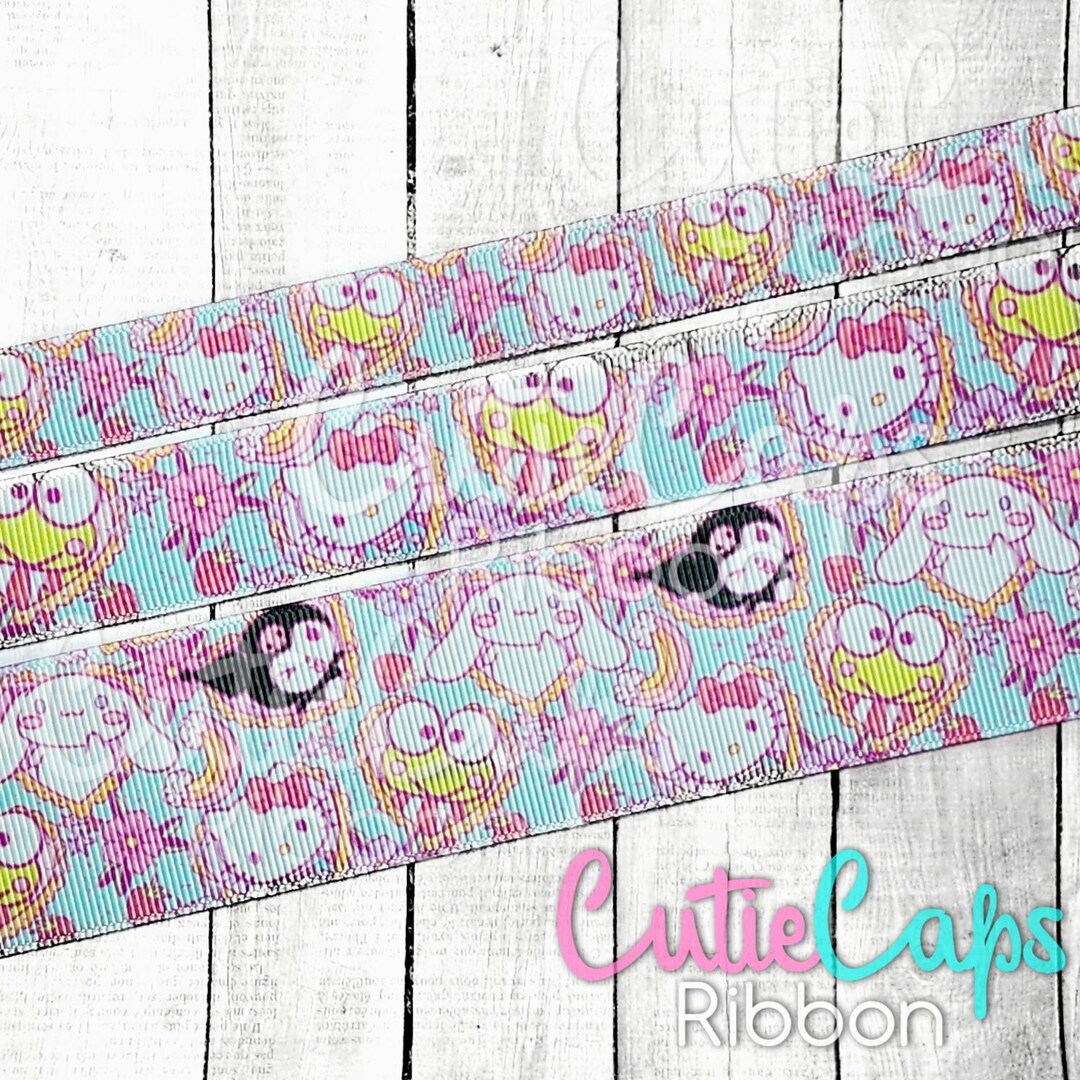 U.S. Designer Kitten / Cat / Kitty Floral Grosgrain Ribbon, Size 5/8, 7 ...