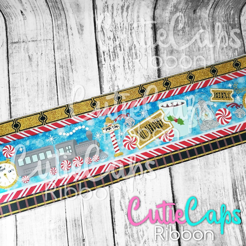 Holiday Train Ribbon 7/8 1.5in and 3in 5 Yards | Etsy